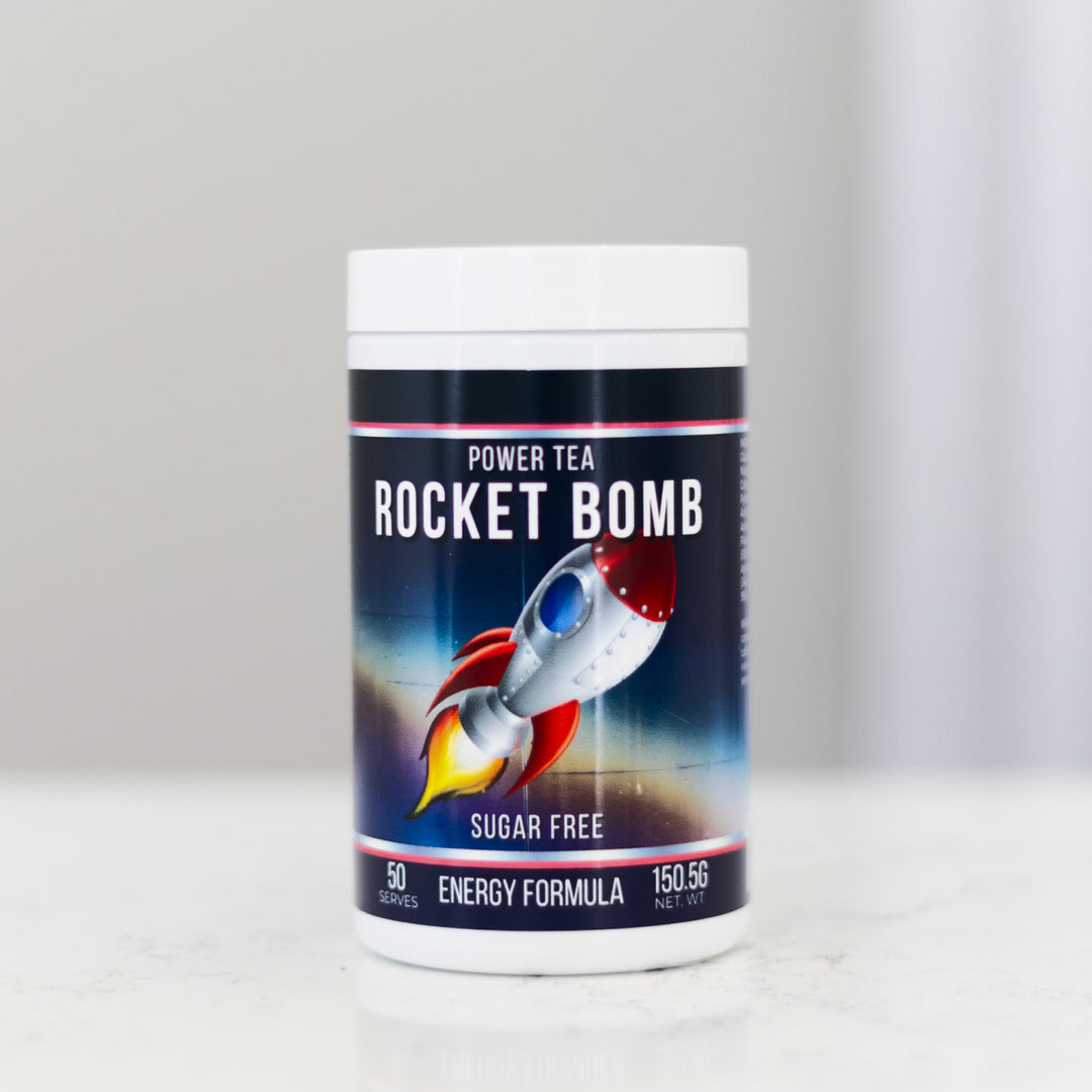 Power Tea Rocket Bomb Tub Net wt 150.5gm 50 Serves – Power Tea Australia